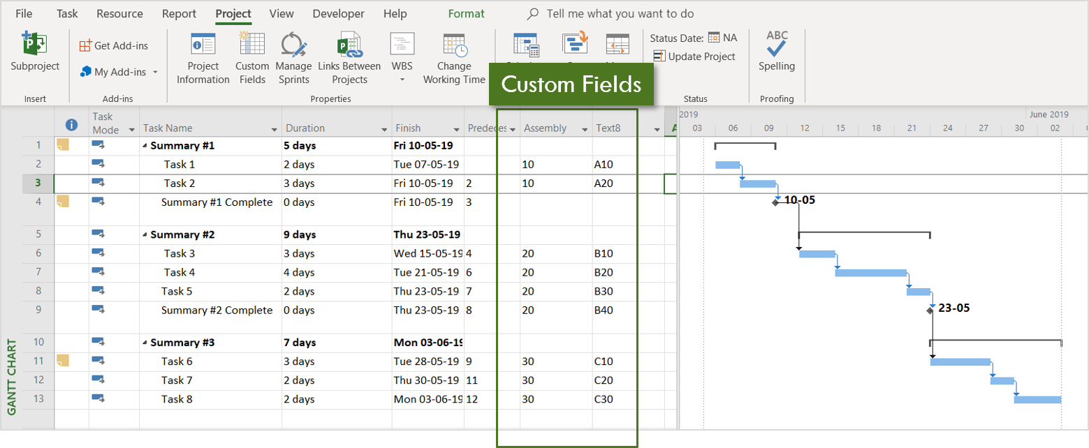 Import Custom Fields from MS Project – Support Center